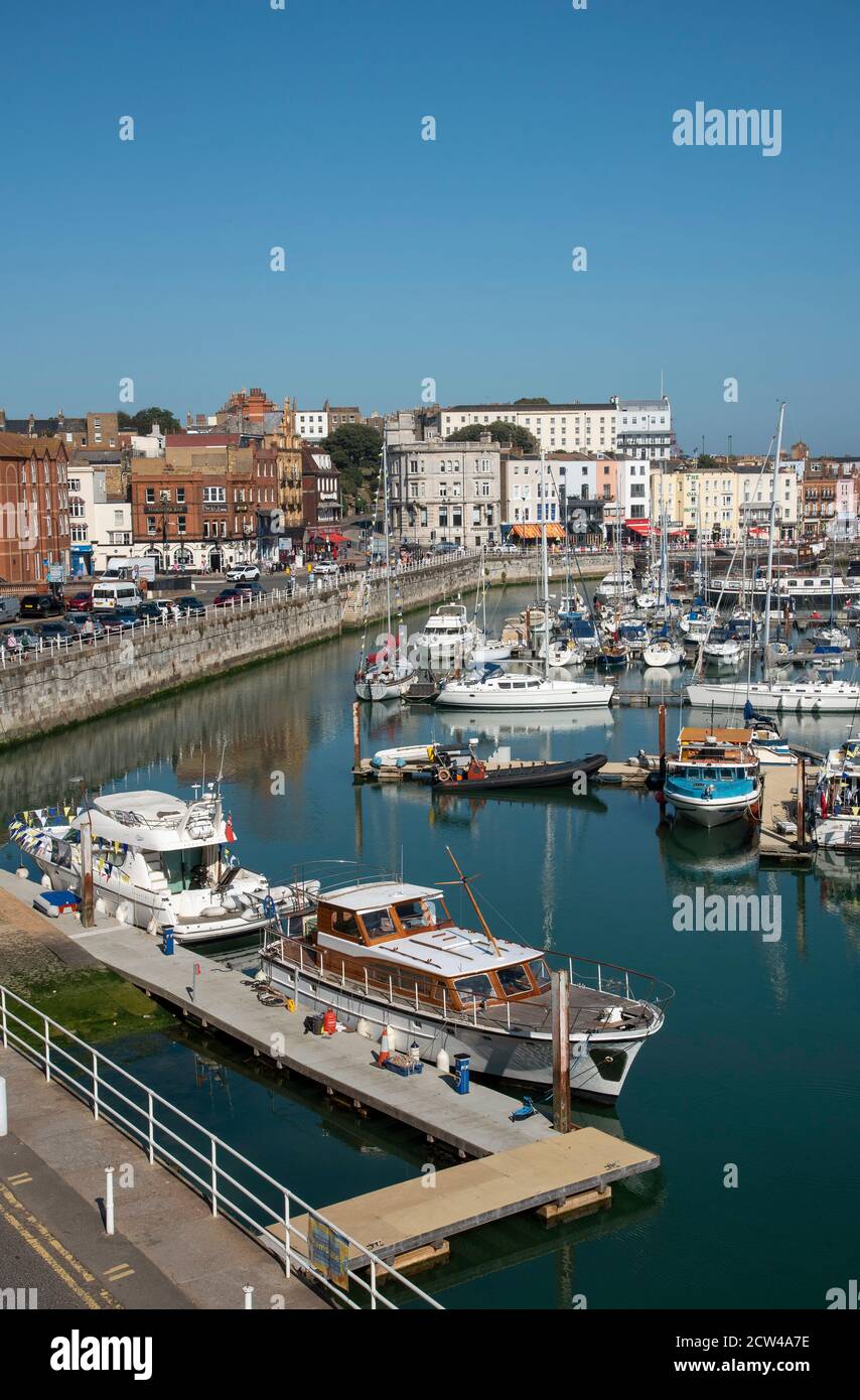 Ramsgate, Kent, England, UK. 2020. An overview of the yacht marina on ...