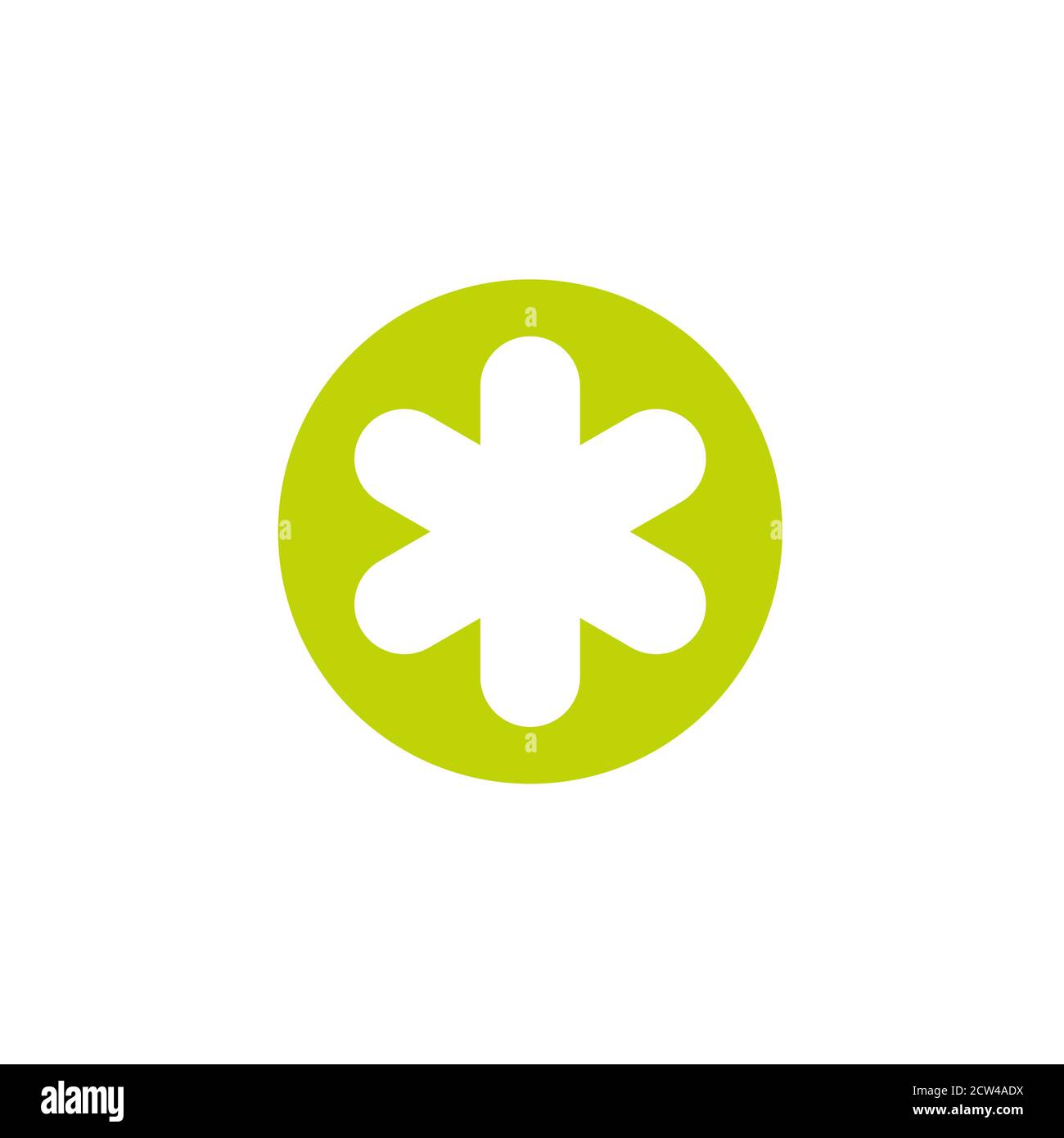 white asterisk footnote in green circle icon. Asterisk sign. Flat icon ...