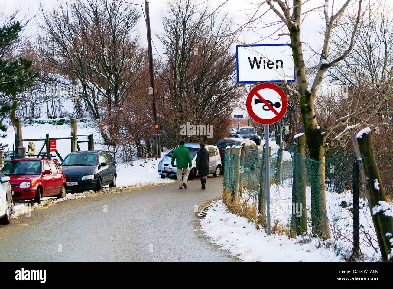 VIENNA, AUSTRIA - JANUARY 01, 2008: View of road to Vienna with traffic ...