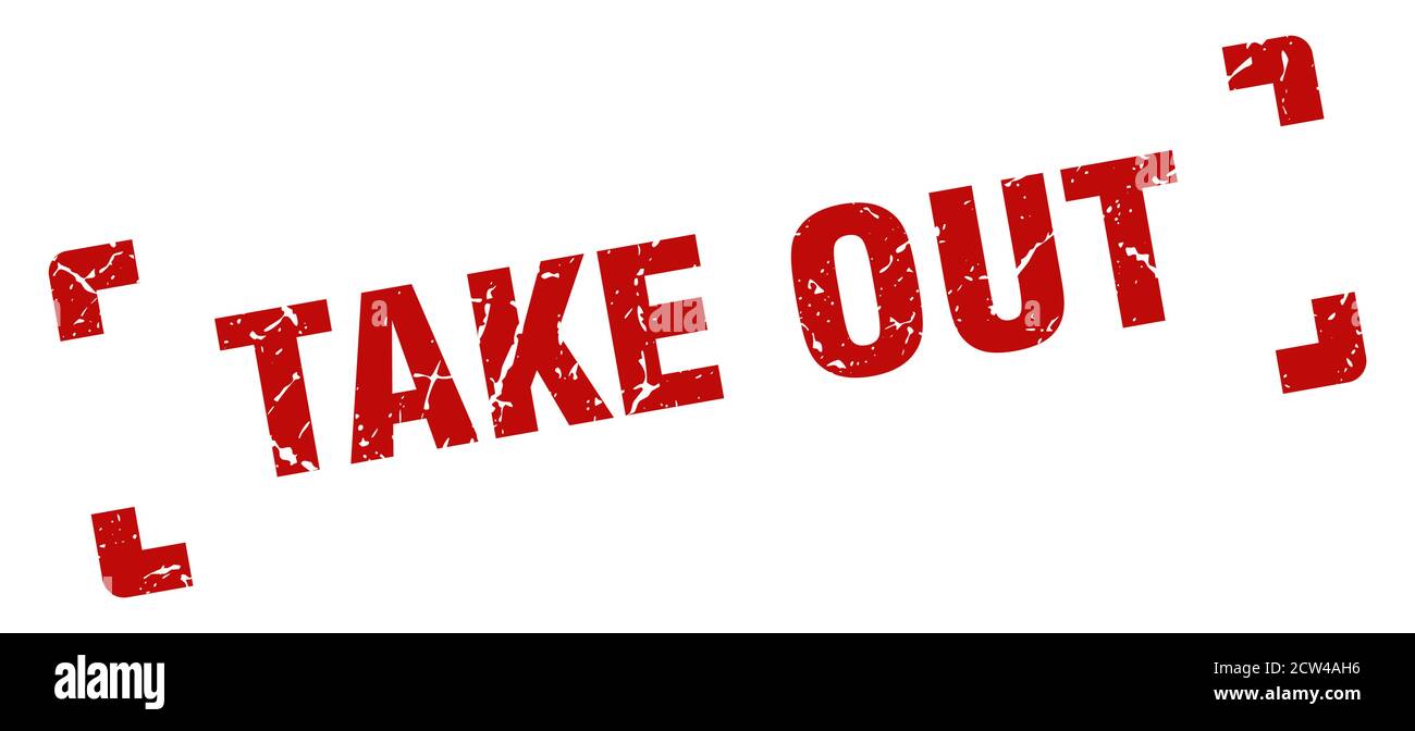 take out stamp. square grunge sign on white background Stock Vector ...