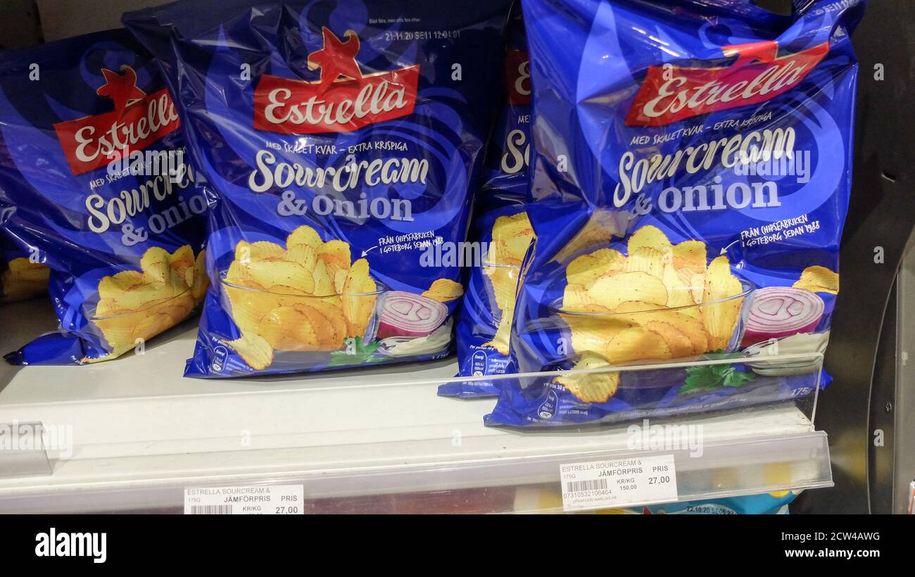 Swedish potato chips at the store Stock Photo - Alamy