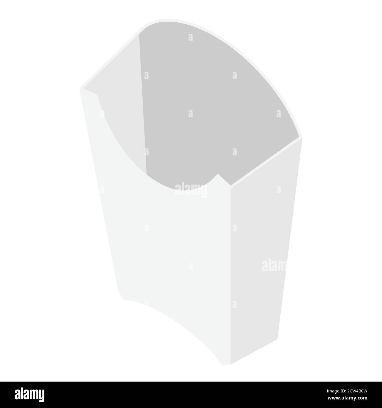 French fries white paper box design isolated on white background ...