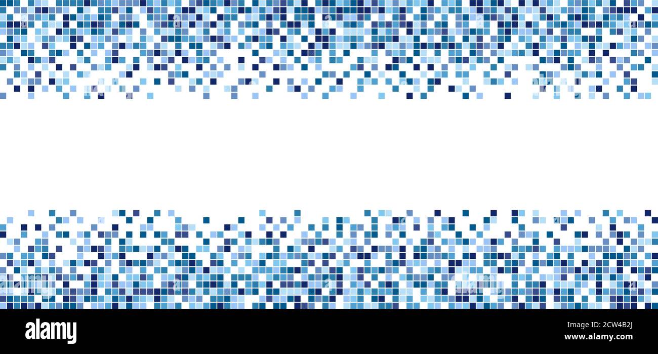 Blue square pattern mosaic isolated on white background with space for ...