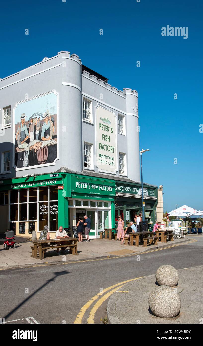 Ramsgate, Kent, England, UK. 2020. Old building housing Peters fish ...