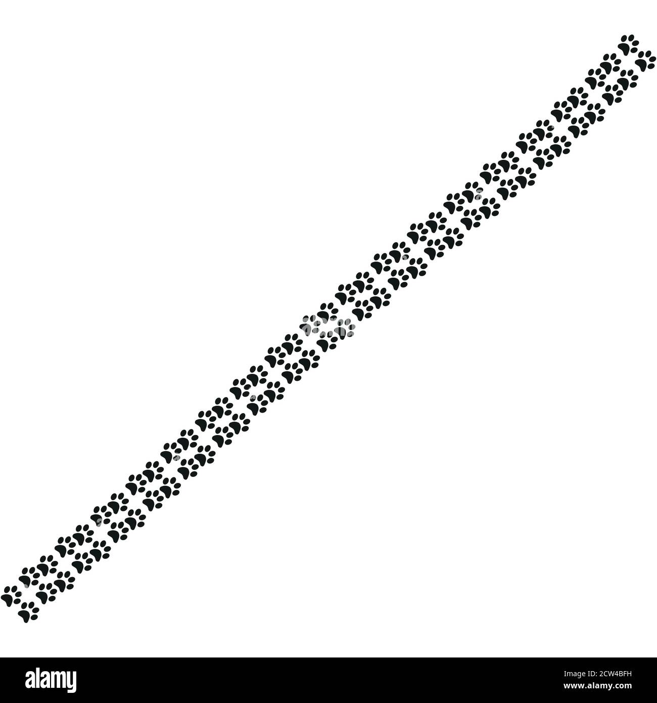 Footpath trail of animal. Dog or cat paws print. Trail footpath ...