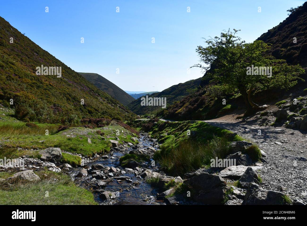 Stream running through Carding Mill Valley, Church Stretton, Shropshire ...