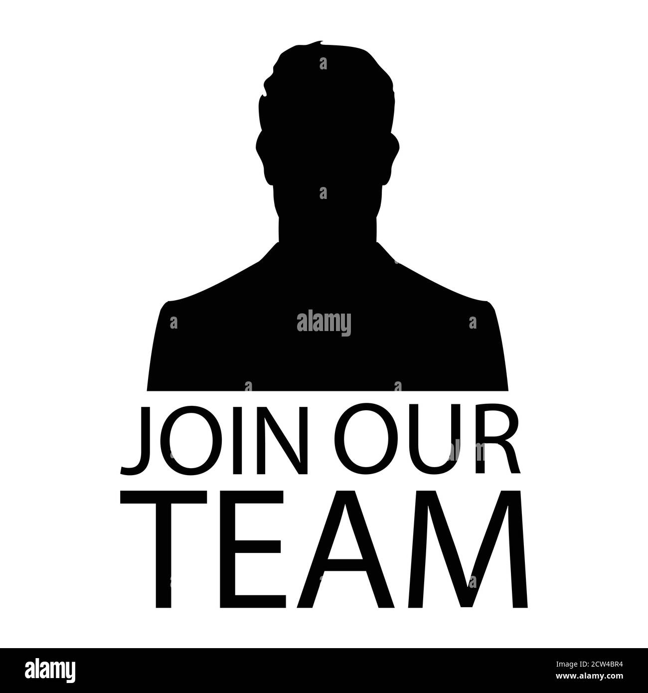 Job recruiting advertisement. Man silhouette join our team. Vector ...