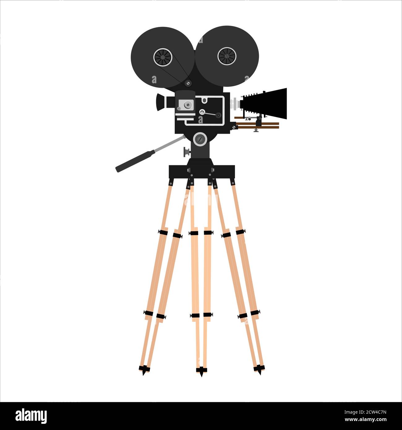 Old, vintage movie camera vector isolated, old film camera, old video ...