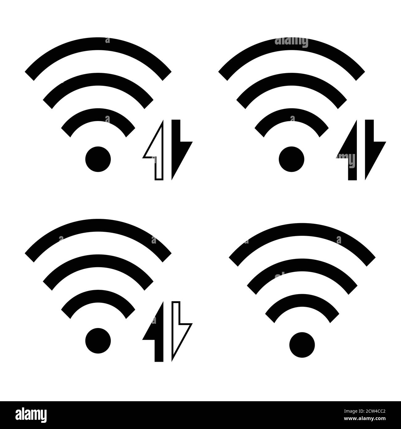 Wireless icon set, collection. Wi-Fi symbol, sign. WiFi. Vector Stock ...