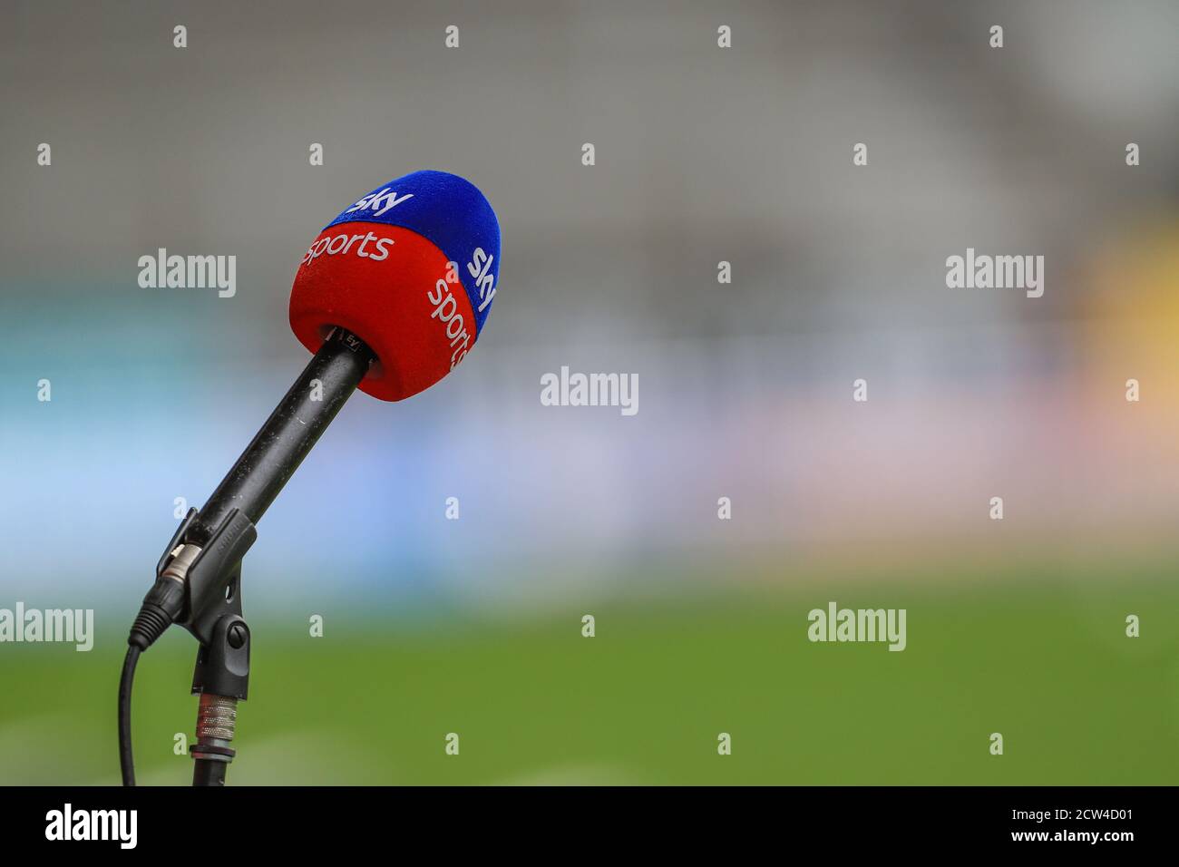 A Sky Sports microphone ready for interviews Stock Photo - Alamy