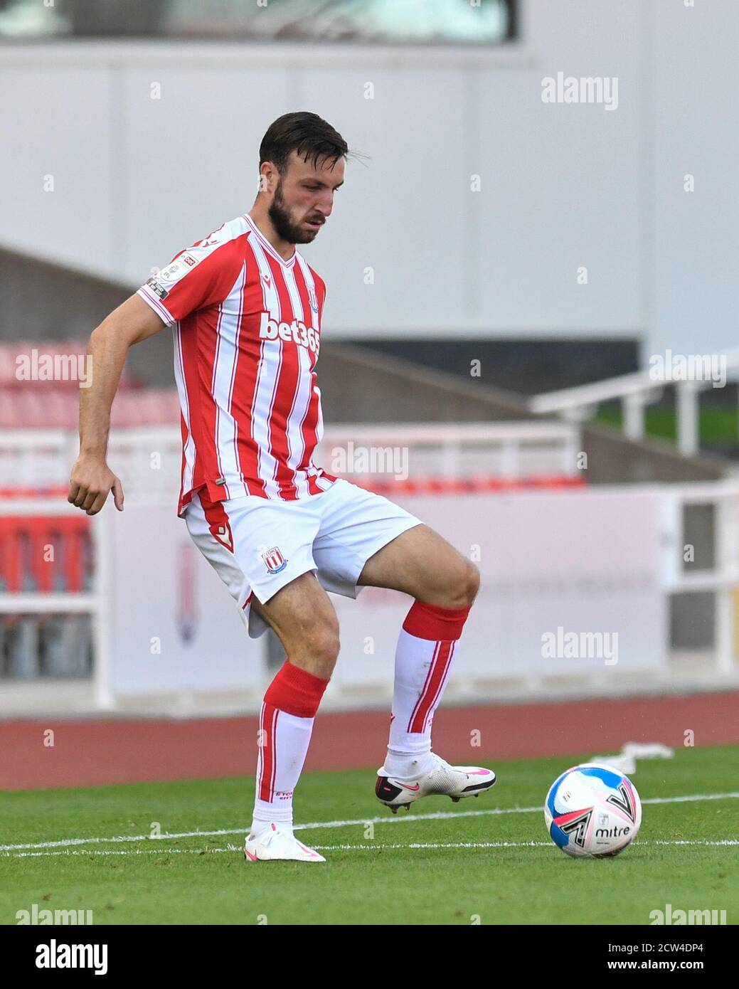 Morgan Fox (3) of Stoke City looks to control the ball Stock Photo - Alamy