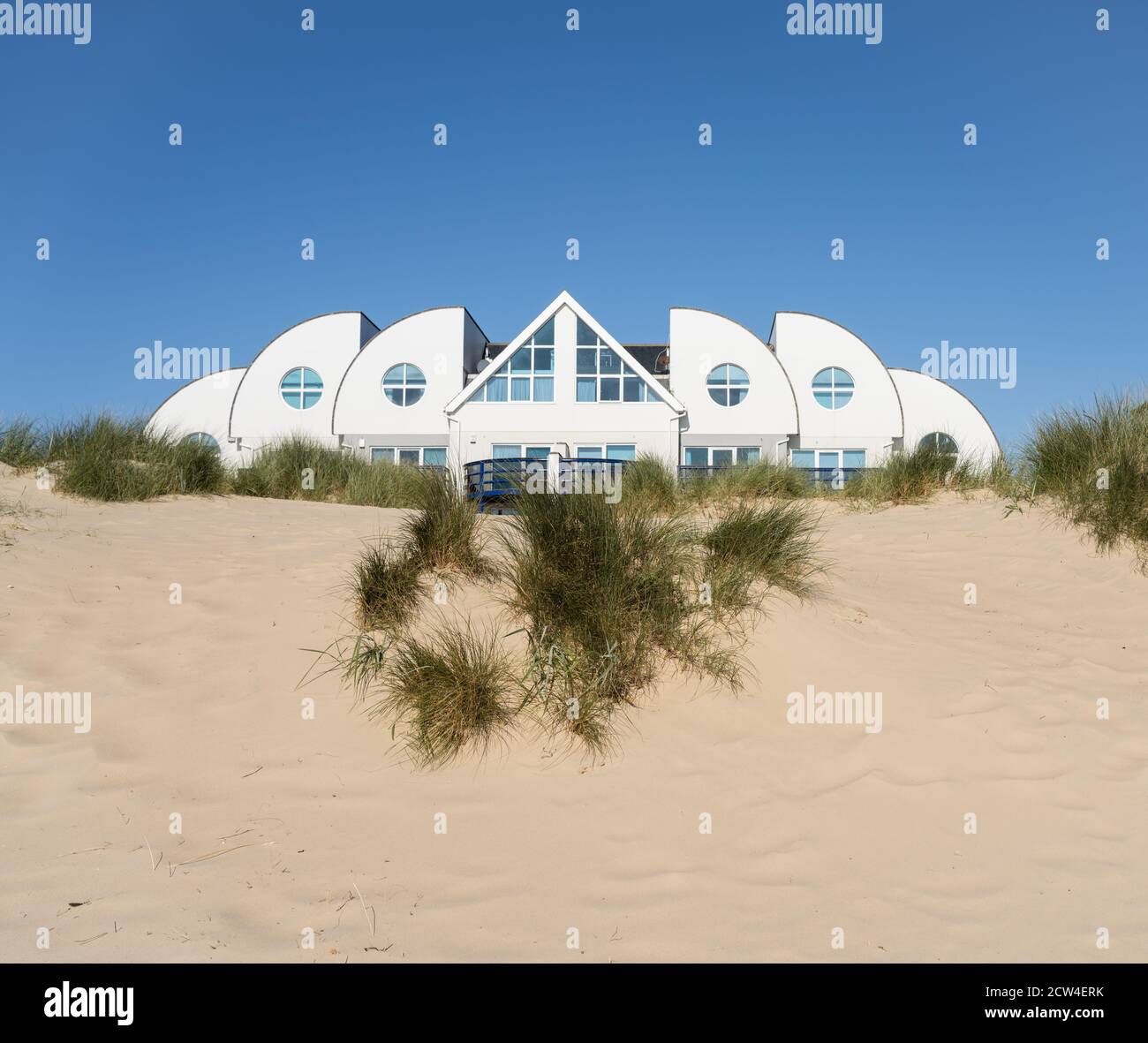 High end apartment and houses through the sand dunes of Sandbanks ...