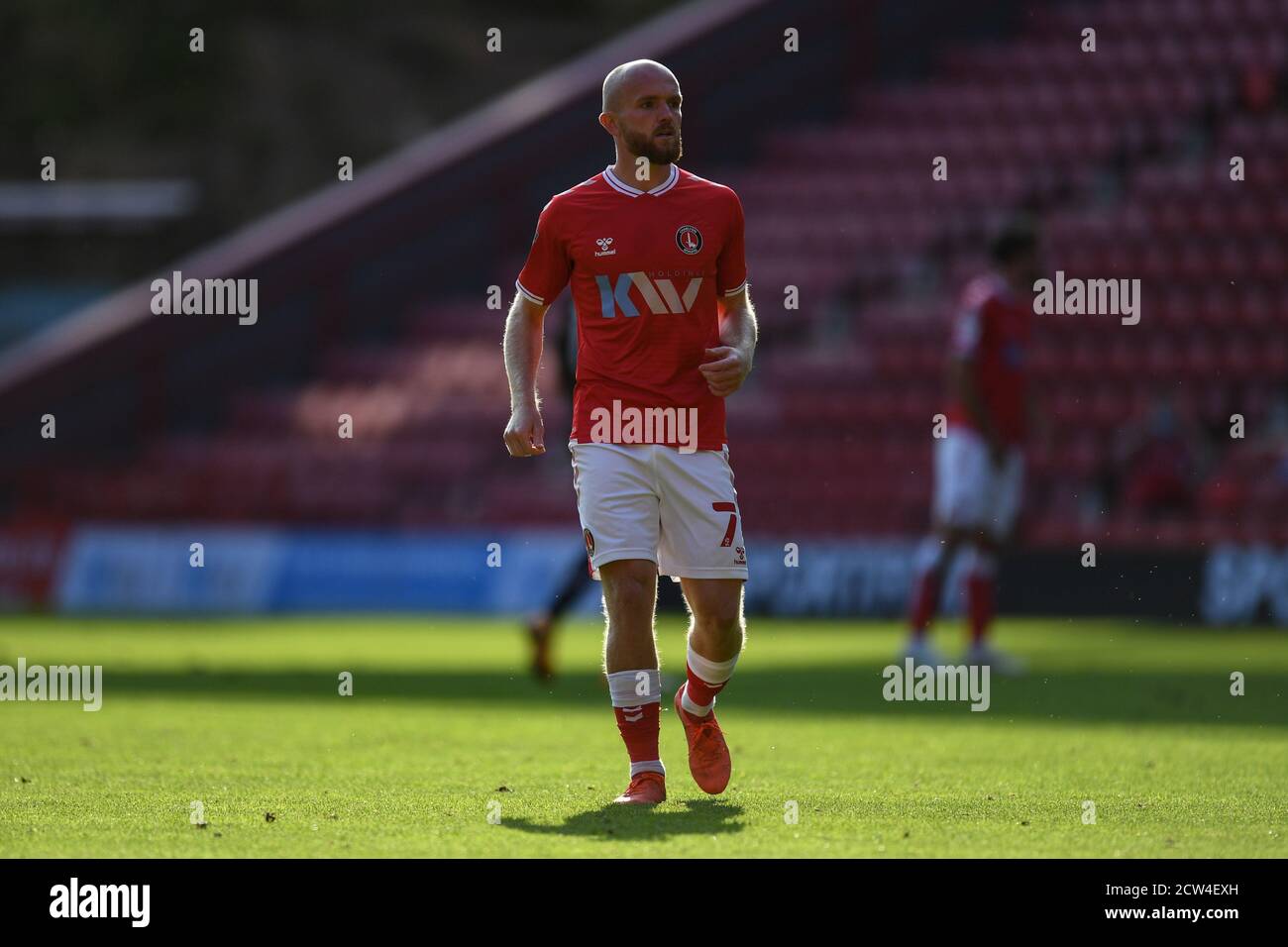 Jonathan Williams (7) of Charlton FC enters the field of play as a sub ...