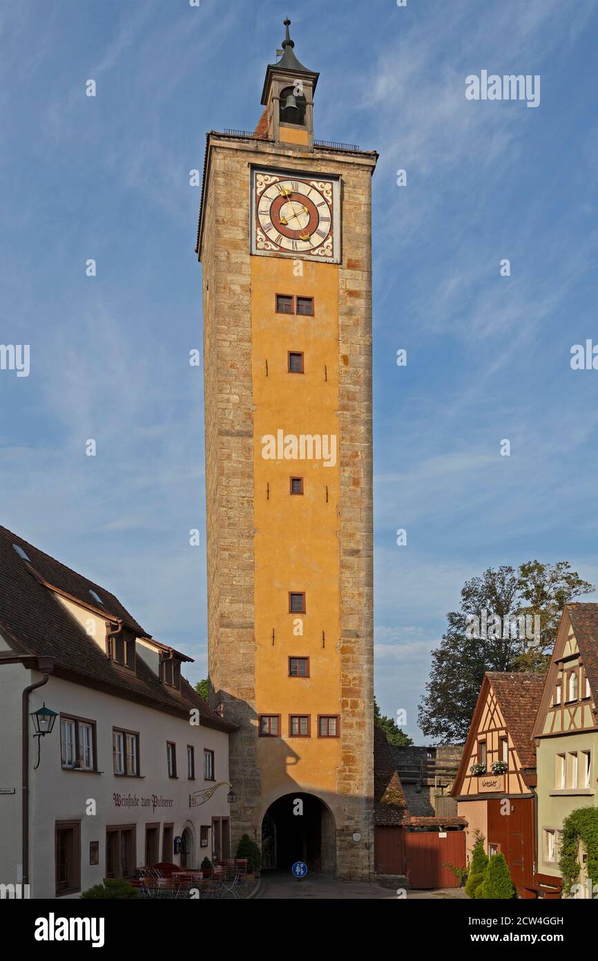 Burgturm (Castle Tower), old town, Rothenburg ob der Tauber, Middle ...