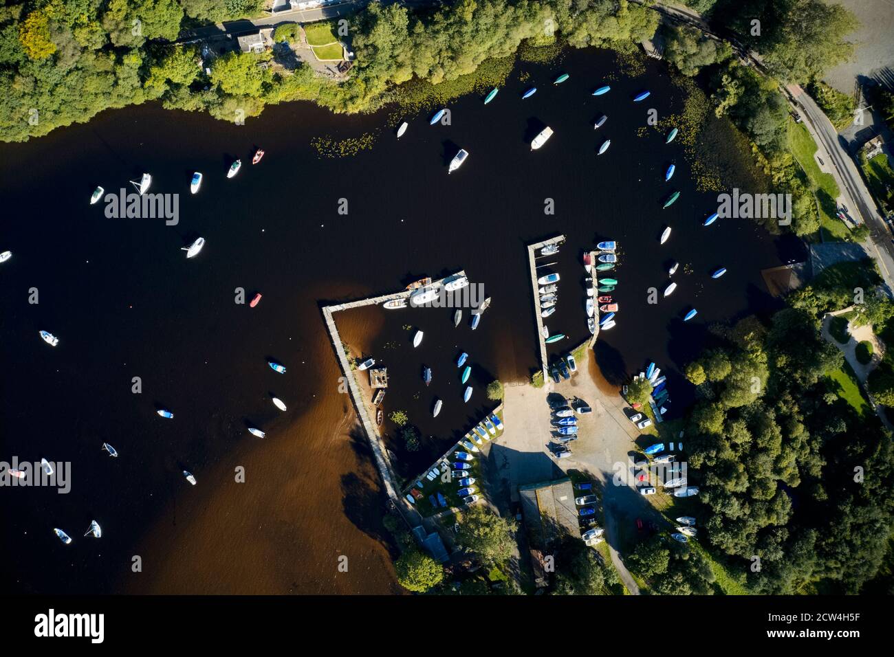 Aerial view of Balmaha Scottish village at Loch Lomond Stock Photo - Alamy