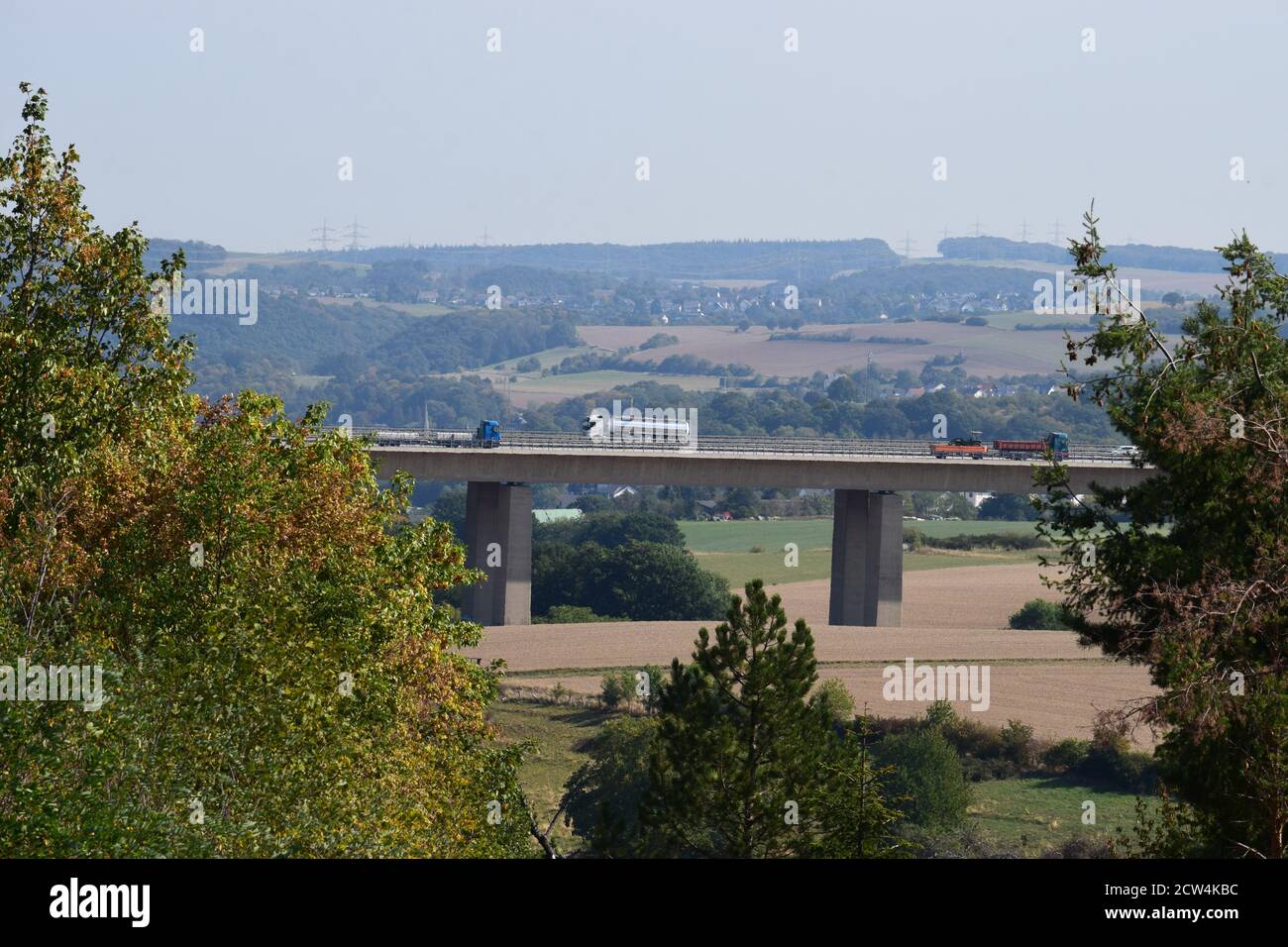 Autobahn bridge of the A61 Stock Photo - Alamy