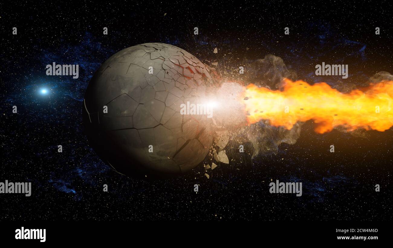 3d rendering. Meteorite crashing against planet earth Stock Photo - Alamy