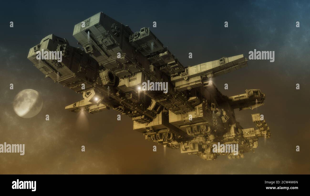 3d render. Spaceship concept design Stock Photo - Alamy