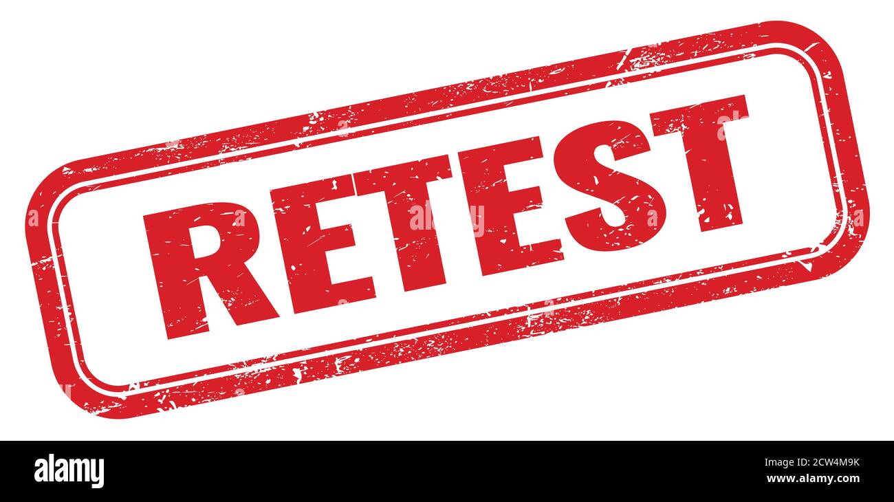 RETEST red grungy rectangle stamp sign Stock Photo - Alamy