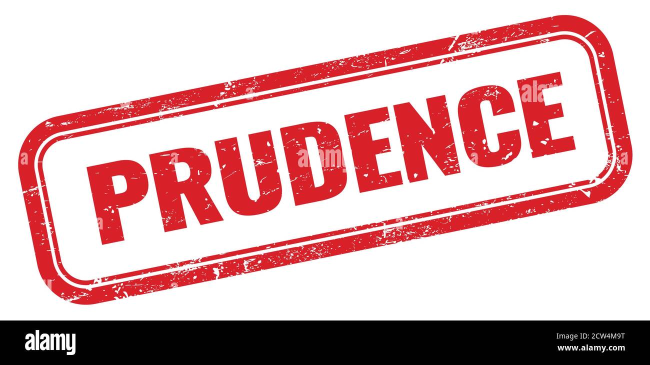 PRUDENCE red grungy rectangle stamp sign Stock Photo - Alamy