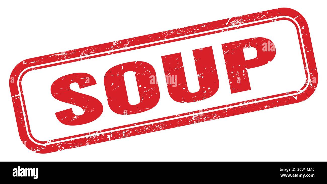 SOUP red grungy rectangle stamp sign Stock Photo - Alamy