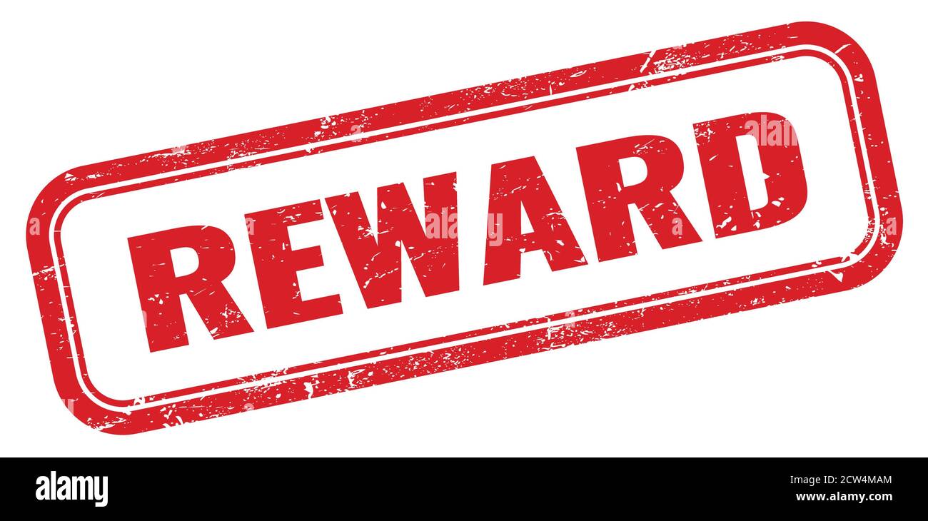 REWARD red grungy rectangle stamp sign Stock Photo - Alamy