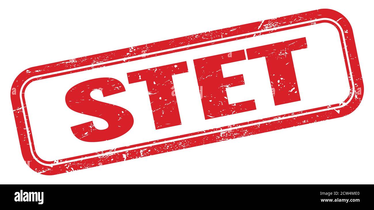 STET red grungy rectangle stamp sign Stock Photo - Alamy