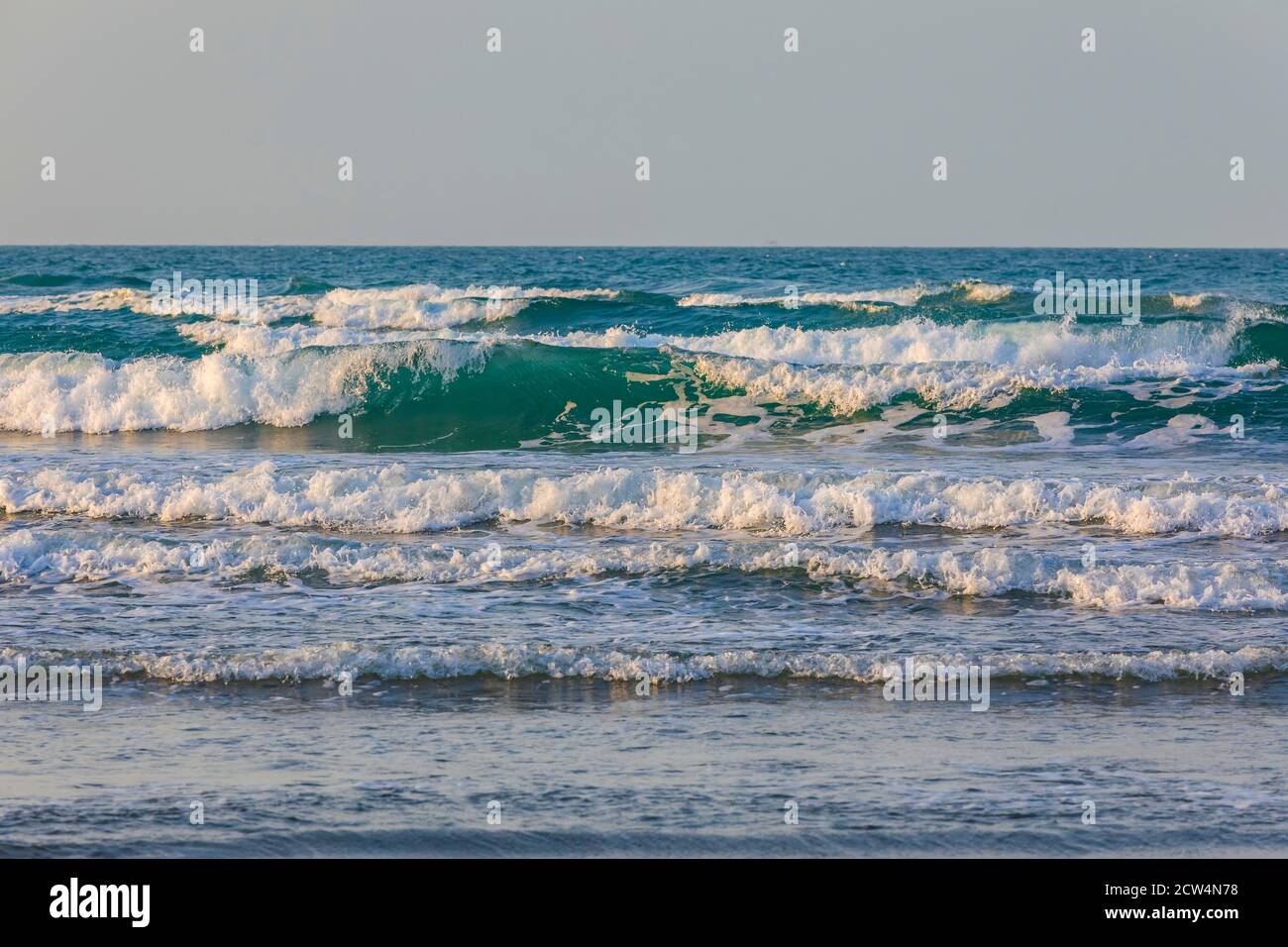 Strong waves on the coast of the Caspian Sea Stock Photo - Alamy