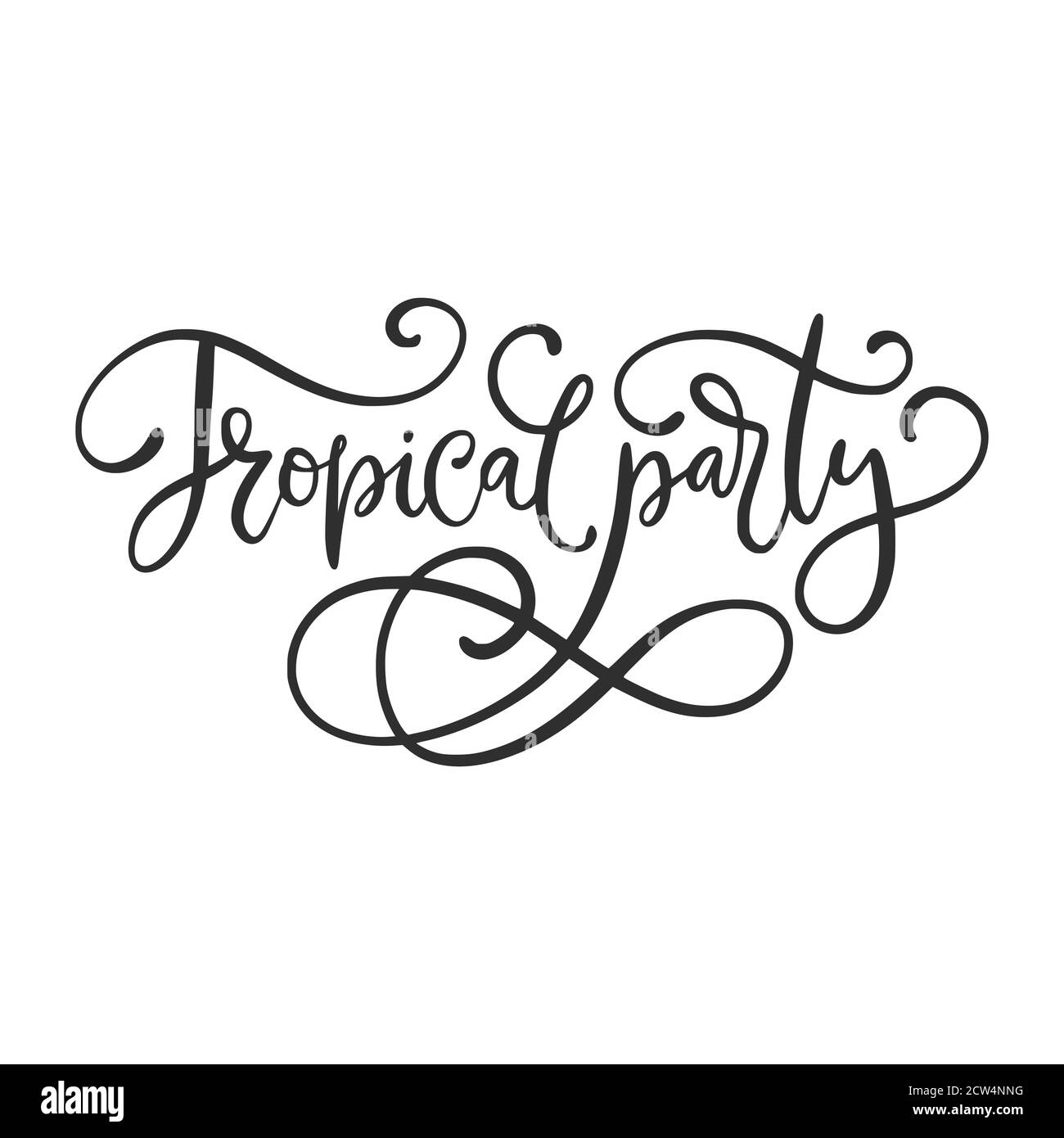 Summer Party Lettering Tropical Party Vector Illustration Stock summer-party-lettering-tropical-party-vector-illustration-stock