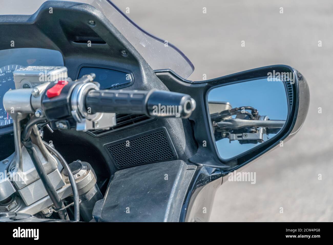 Beautiful and stylish control panel and steering wheel of a modern ...