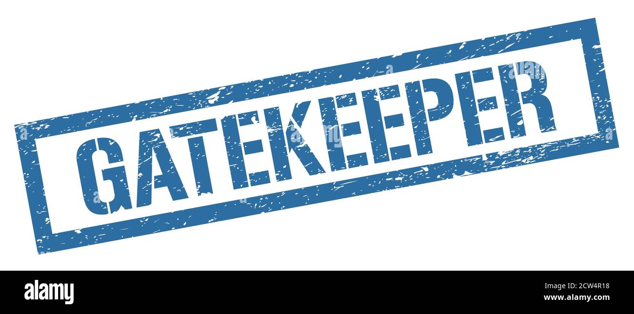 GATEKEEPER blue grungy rectangle stamp sign Stock Photo - Alamy
