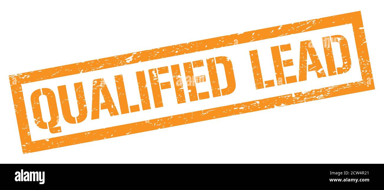 QUALIFIED LEAD orange grungy rectangle stamp sign Stock Photo - Alamy