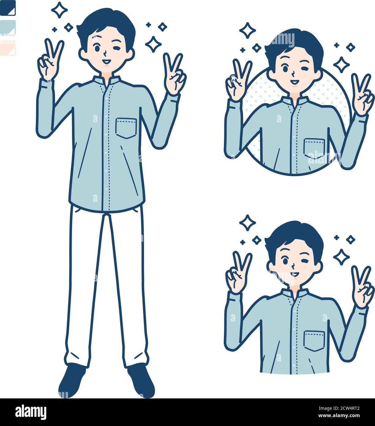Man in a shirtwith Peace sign images. It's vector art so it's easy to ...