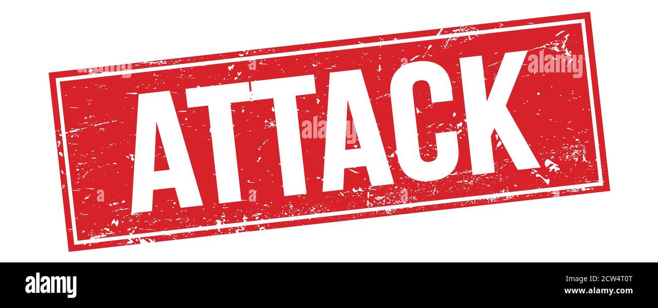 ATTACK text on red grungy rectangle stamp sign Stock Photo - Alamy