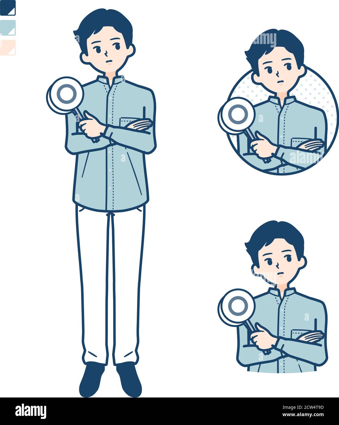 Man in a shirtwith Think about the answer image. It's vector art so it ...