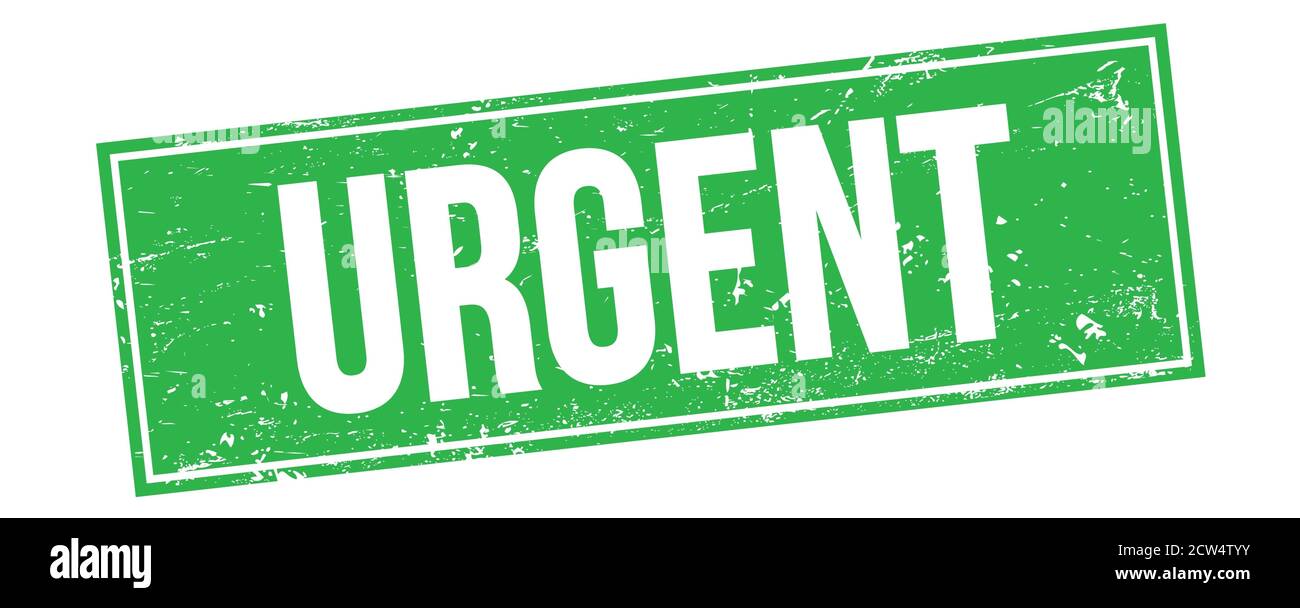 URGENT text on green grungy rectangle stamp sign Stock Photo - Alamy