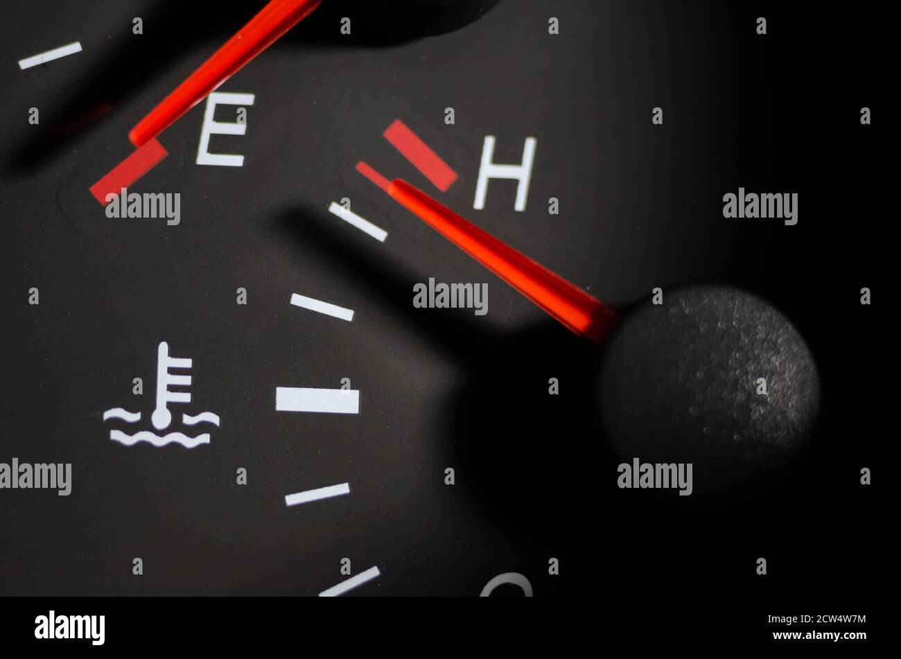 Car engine temperature sensor close up arrows Stock Photo - Alamy