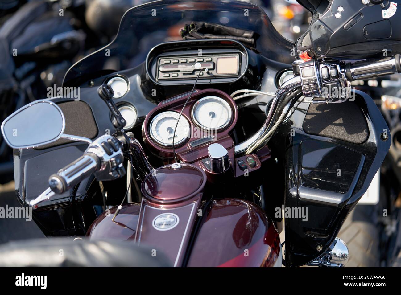 Close up of modern and stylish motorcycle dashboard Stock Photo - Alamy