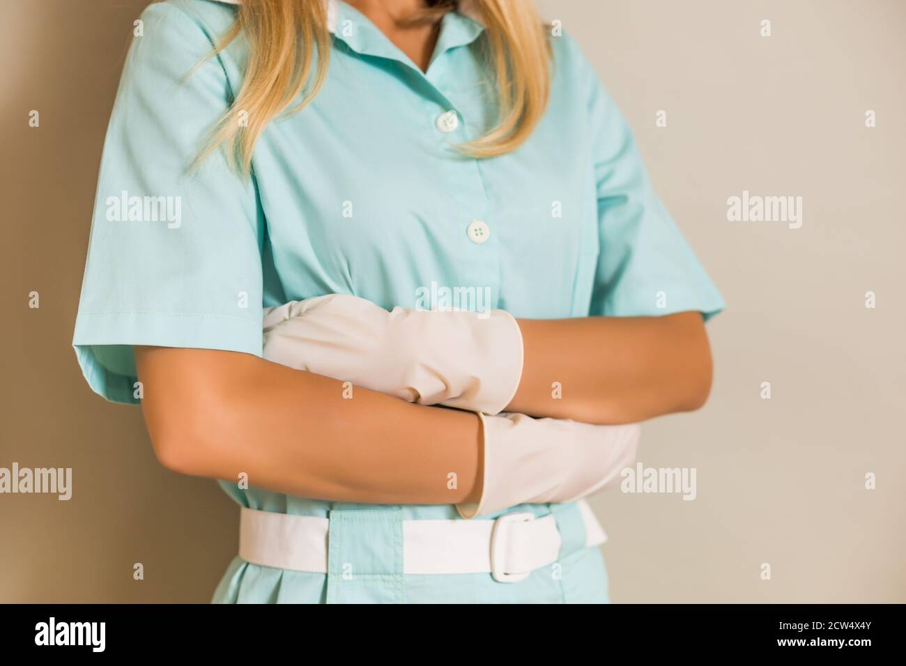 Image of medical nurse with arms crossed Stock Photo - Alamy