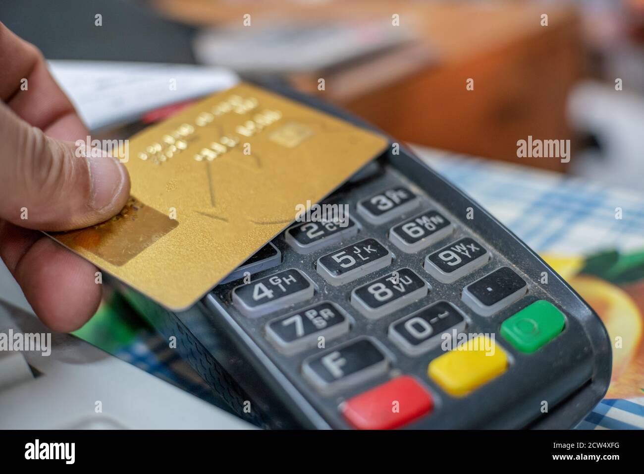 POS terminal, Payment Machine with credit card. Contactless payment ...