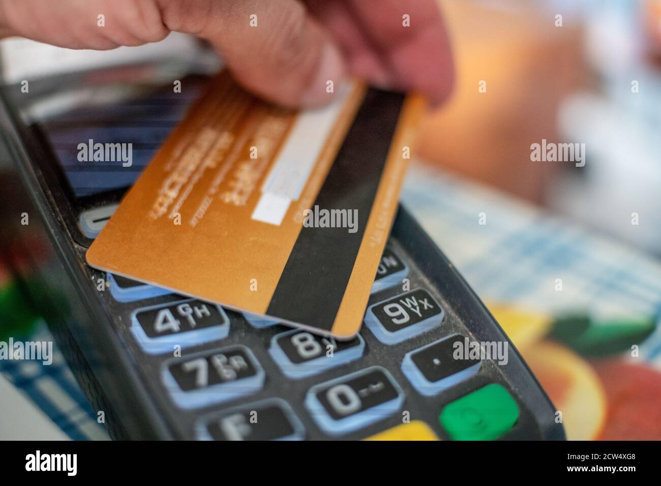 POS terminal, Payment Machine with credit card. Contactless payment ...