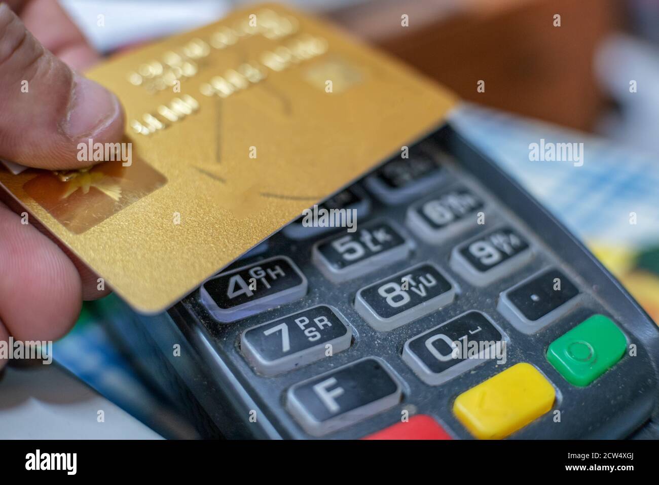 POS terminal, Payment Machine with credit card. Contactless payment ...