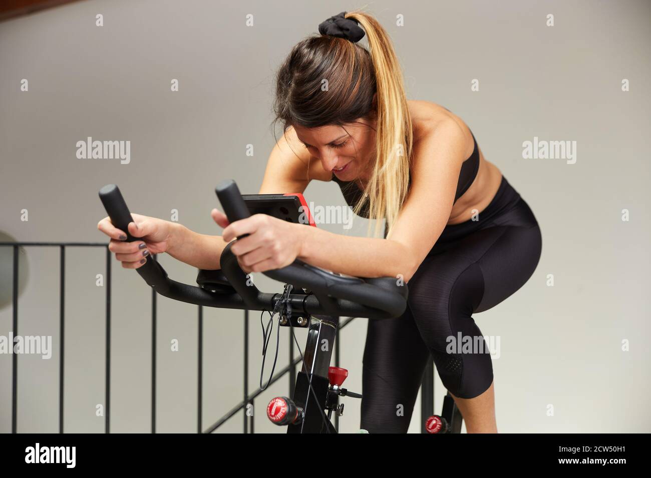 Active woman body spinning home hi-res stock photography and images - Alamy