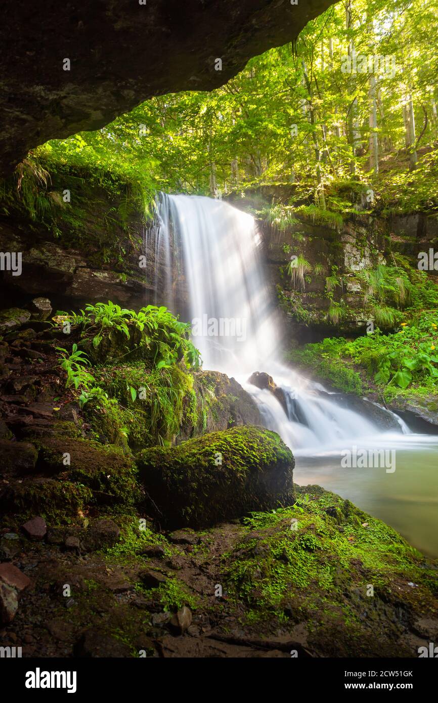 Amazing beauty of scenic waterfall called Skok (The Jump) in village on ...