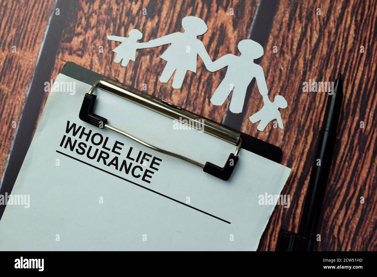 Whole Life Insurance write on a paperwork isolated on office desk Stock ...
