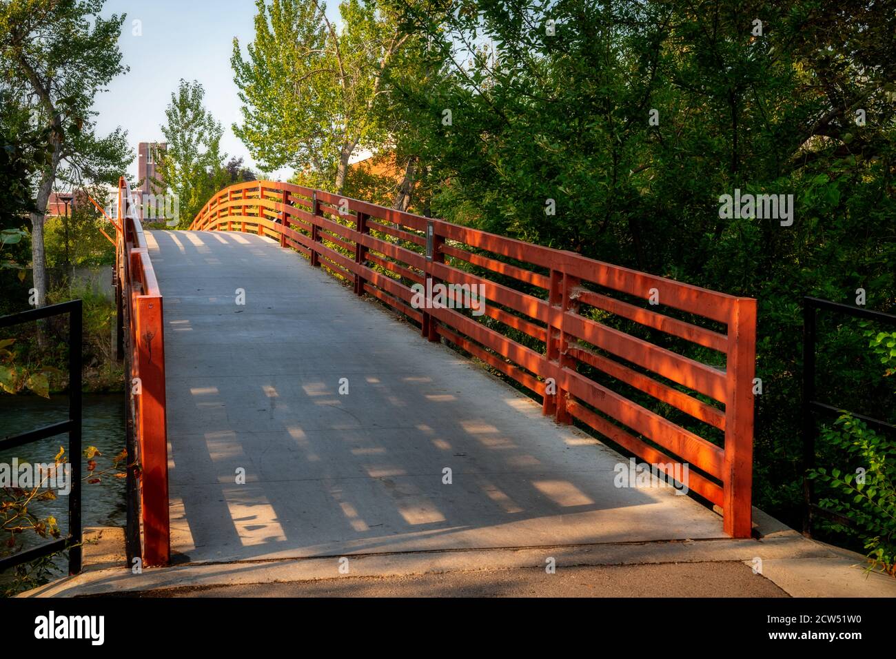 Footpath bridge goes over river in Boise Idaho Stock Photo - Alamy