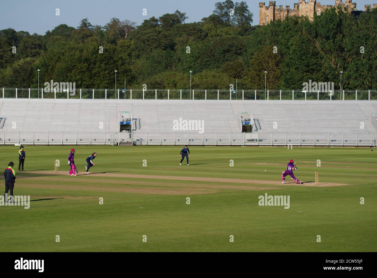 Chester le Street, England, 31 August 2020. Northern Diamonds playing ...