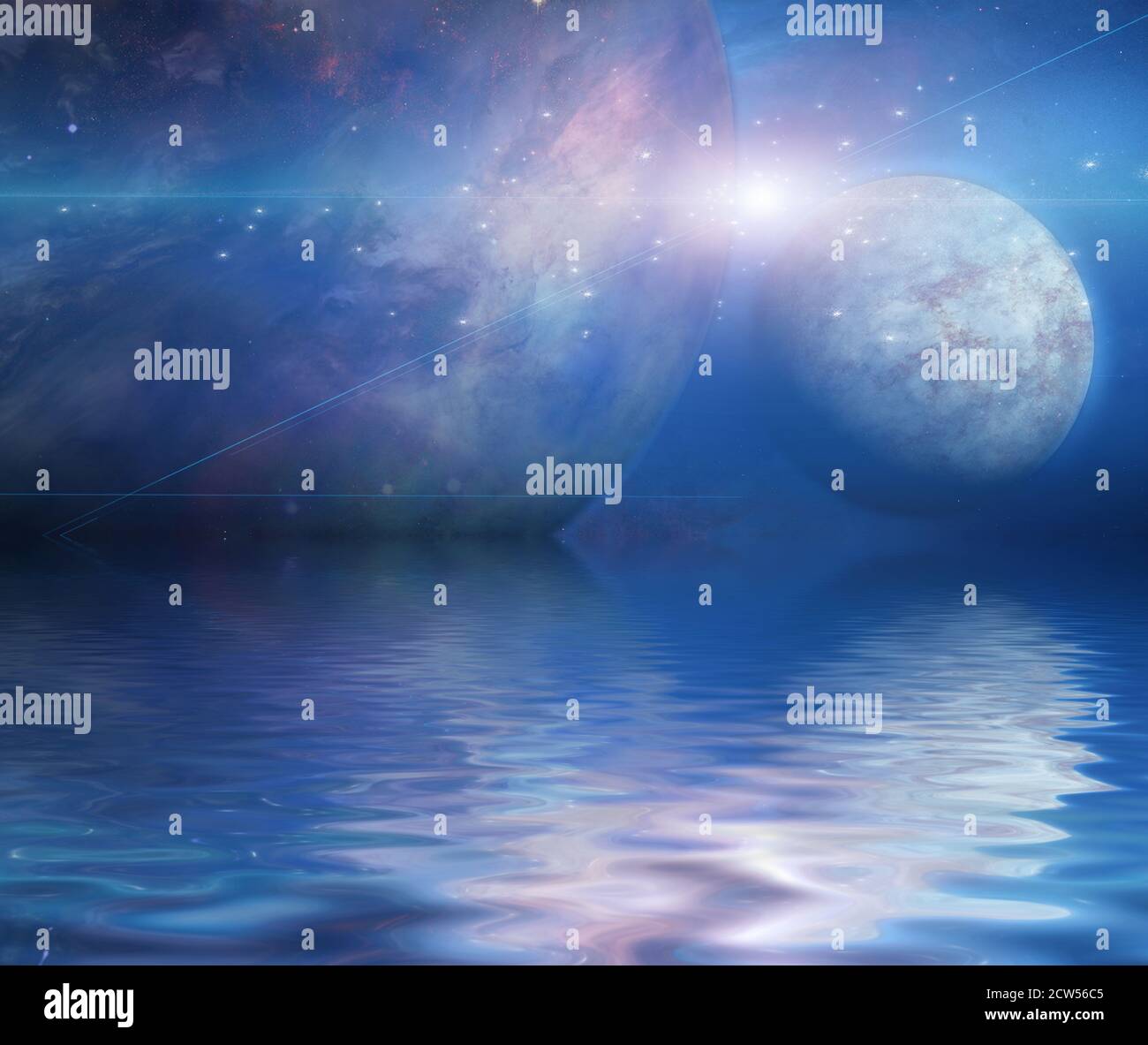 Waters reflection and Planets Stock Photo - Alamy