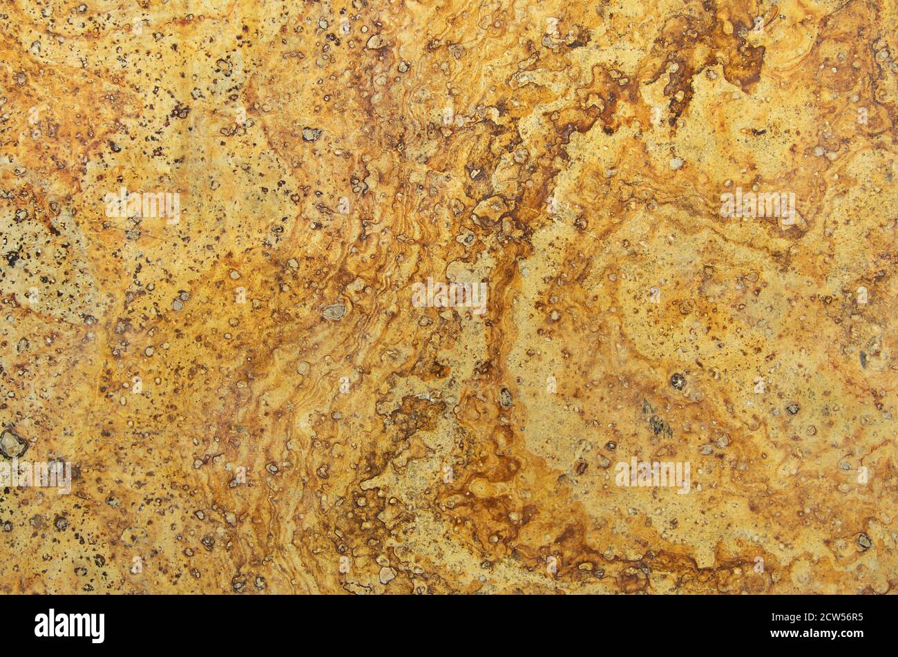 Facing polished natural volcanic stone yellow travertine Stock Photo ...