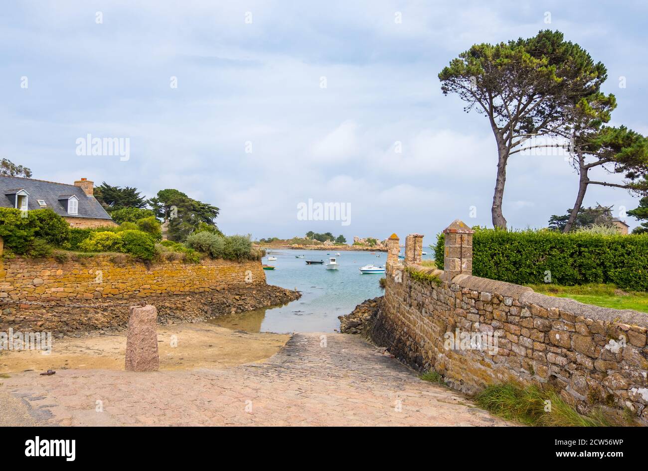 Ile de Brehat, France - August 27, 2019: The Vauban bridge or Pont ar ...